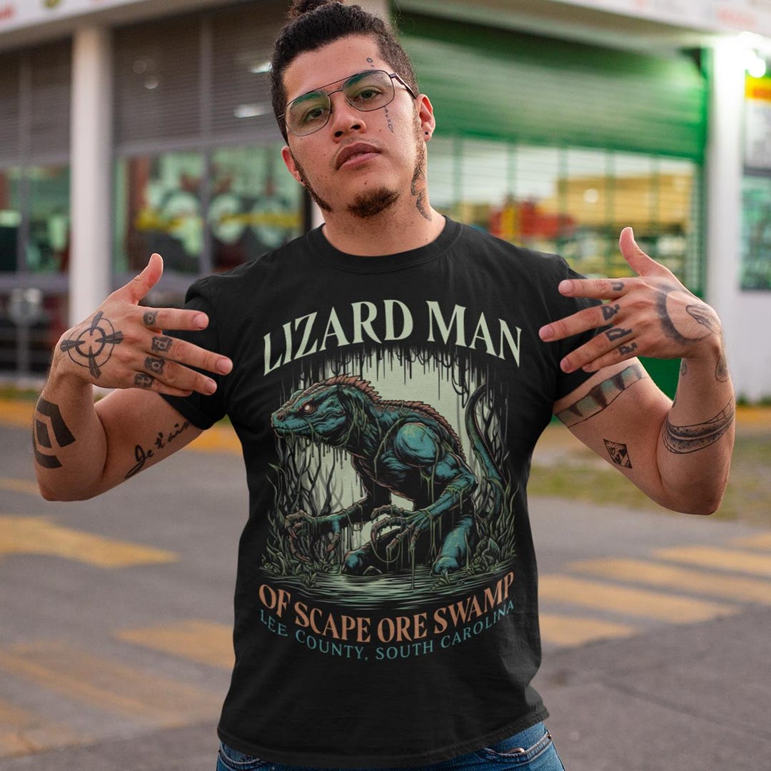 Lizard Man of Scape Ore Swamp T-shirt - Cryptid Shirt - Cryptozoology Tee - Cryptid Gift - Etsy