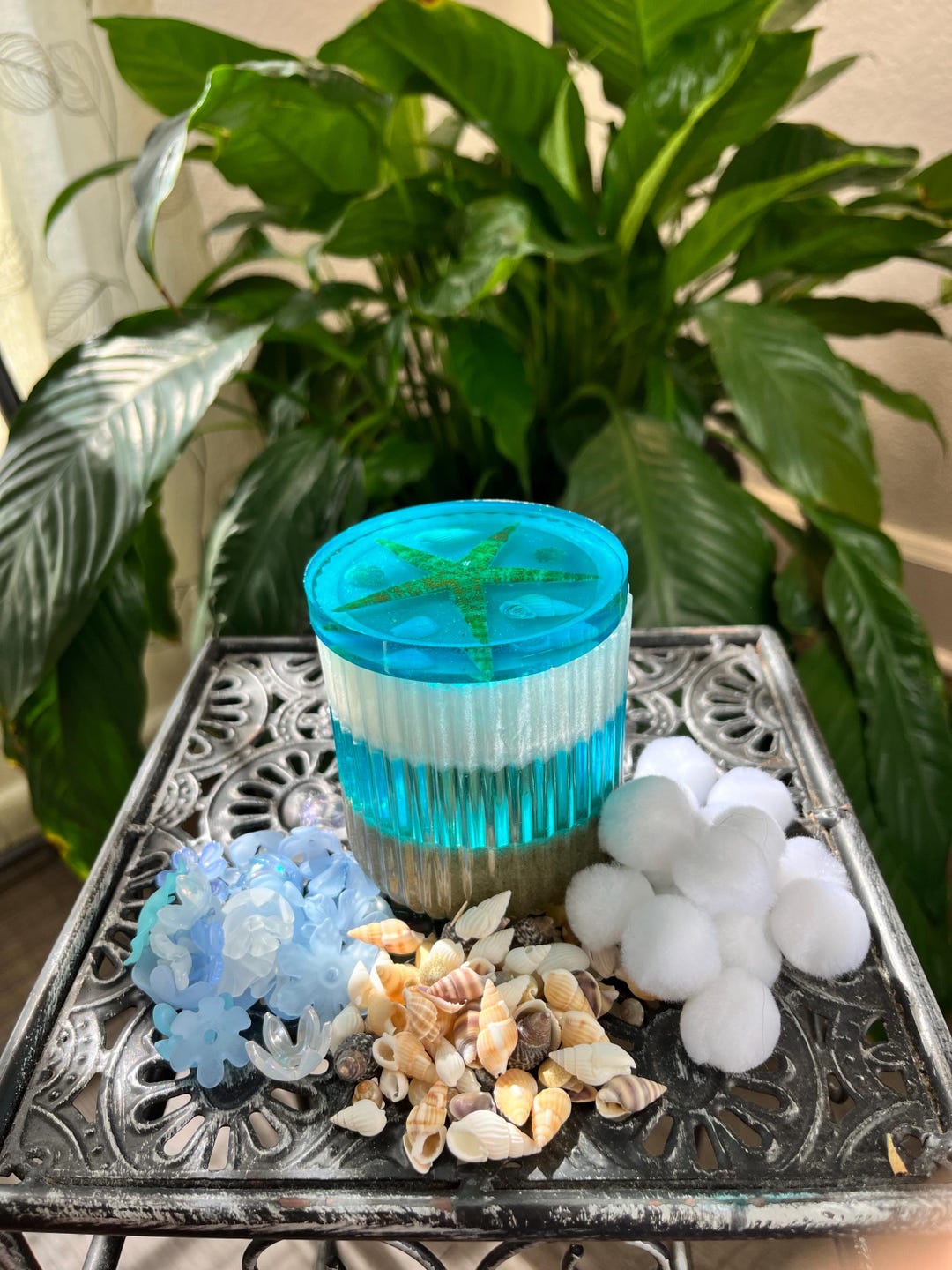 Handmade Ocean Resin Jar With Starfish – Coastal Beach Decor - Etsy
