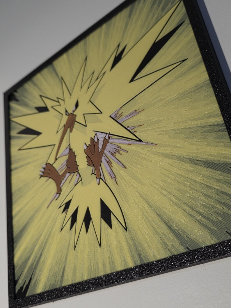 Pokémon Zapdos Framed 3D Printed Picture - Etsy