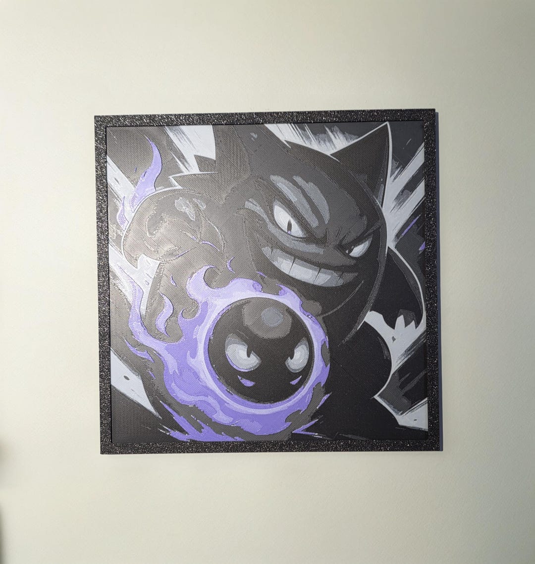 Pokémon Gastly & Gengar 3D Printed Picture With Frame - Etsy