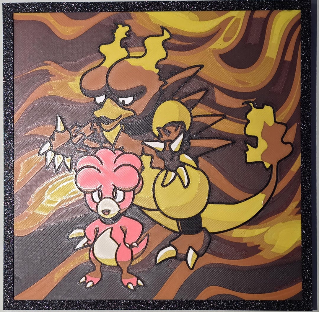 Pokémon Magby & Magmar 3D Printed Picture With Frame - Etsy