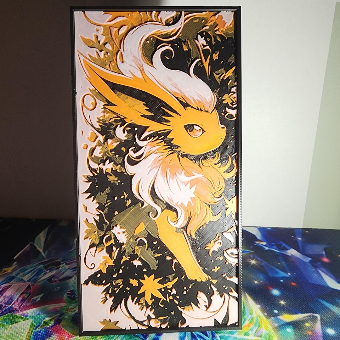 Pokémon Flareon 3D Printed Picture With Desk Standing Frame 8inx4in - Etsy