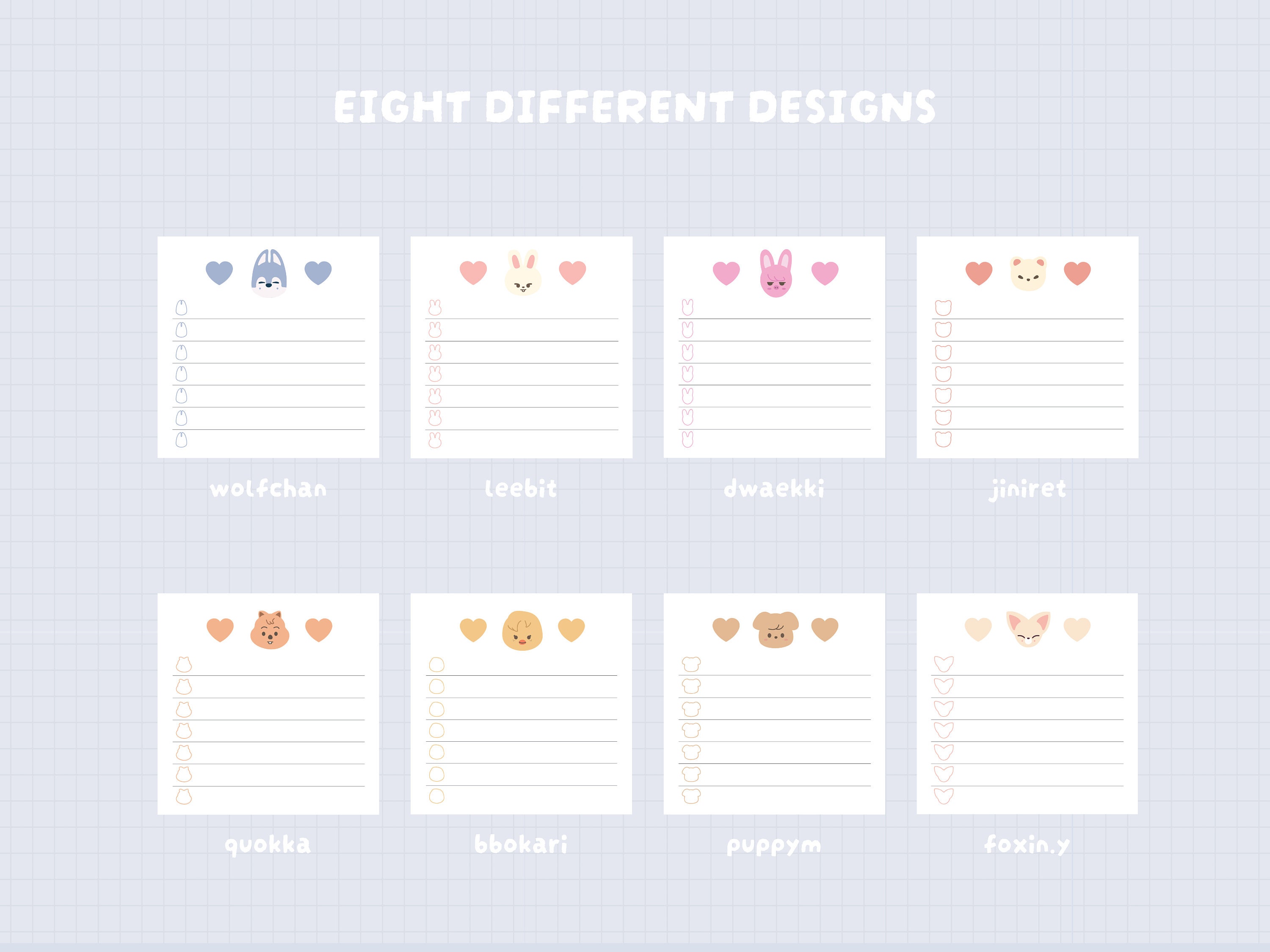 Cute Skzoo Memo Sheets | Printable Stationery | Stray Kids | Instant ...
