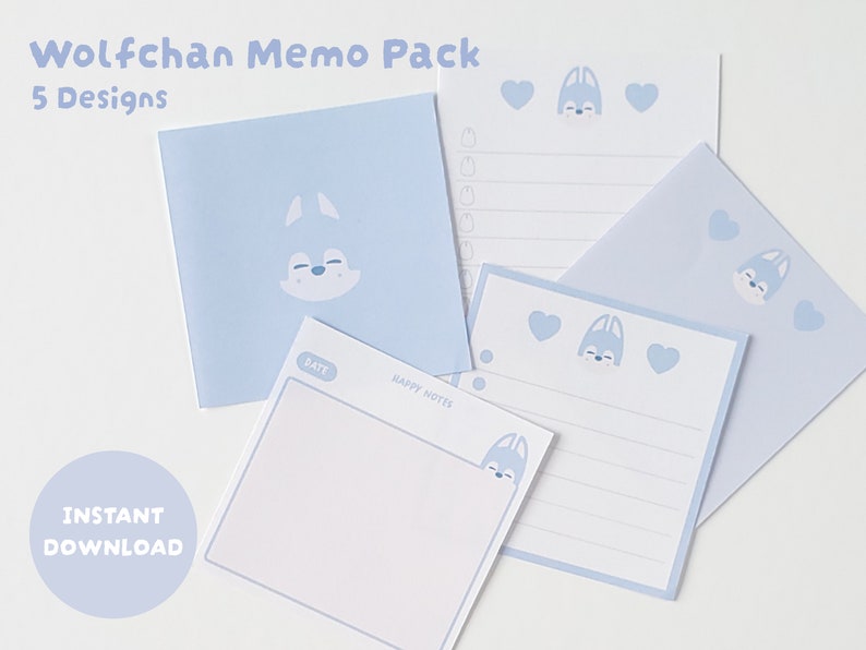 Cute Wolfchan Memo Sheets Pack | Printable Stationery | Stray Kids ...