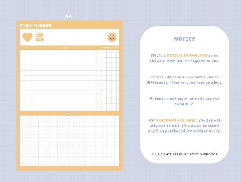 SKZOO Study Planner | Printable | Instant Download | Undated Planner ...