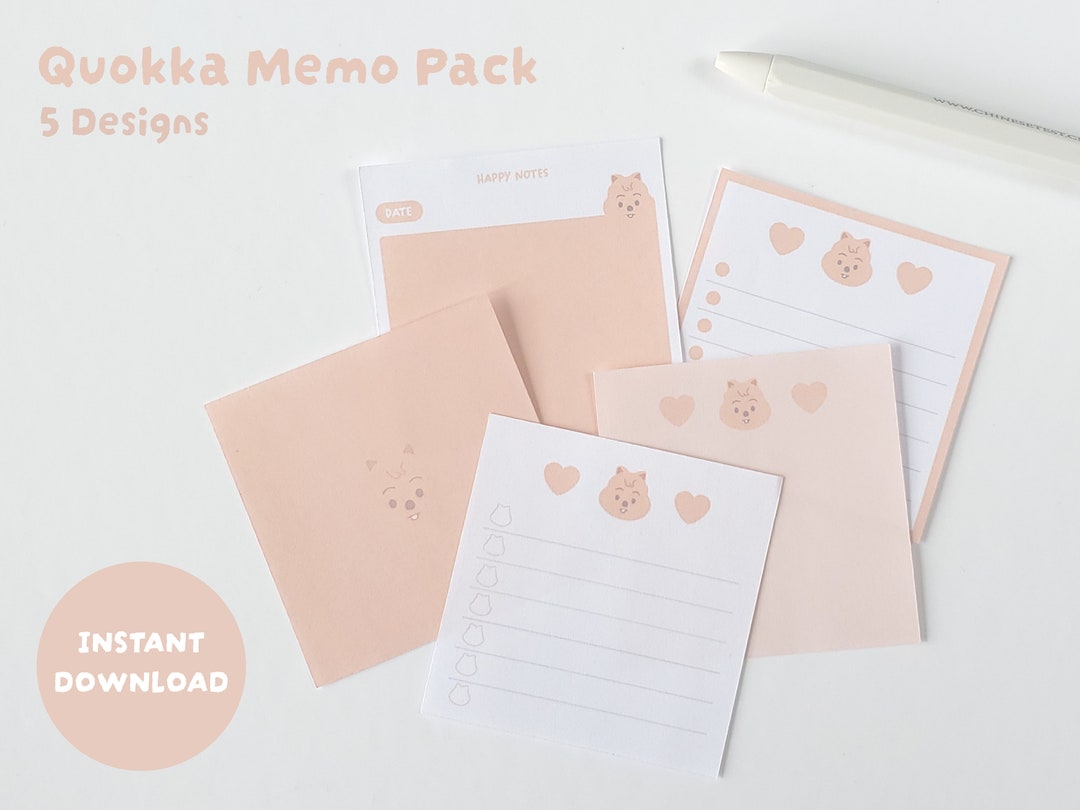 Cute Quokka Memo Sheets Pack | Printable Stationery | Stray Kids ...