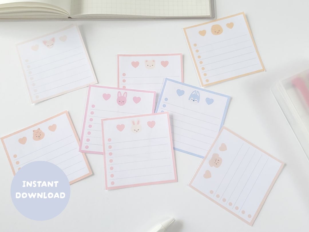 Cute Skzoo Memo Sheets | Printable Stationery | Stray Kids | Instant ...