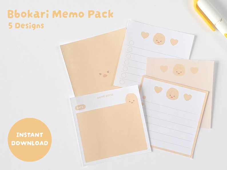 Cute Bbokari Memo Sheets Pack | Printable Stationery | Stray Kids ...