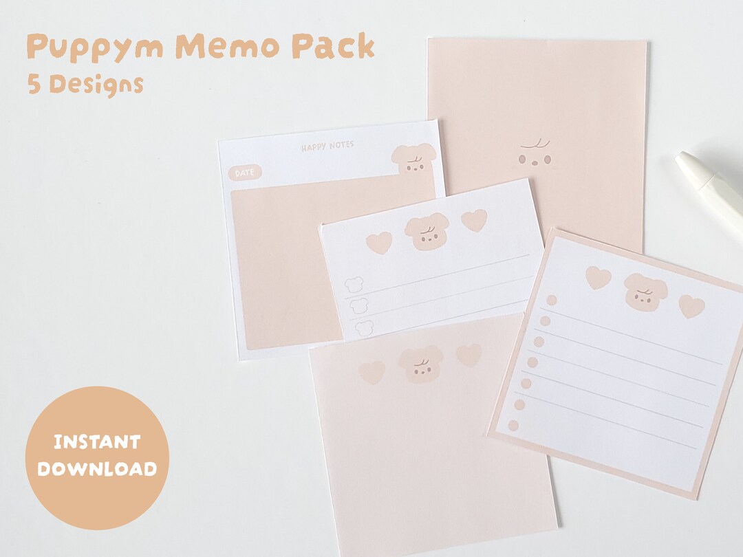 Cute Puppym Memo Sheets Pack | Printable Stationery | Stray Kids ...
