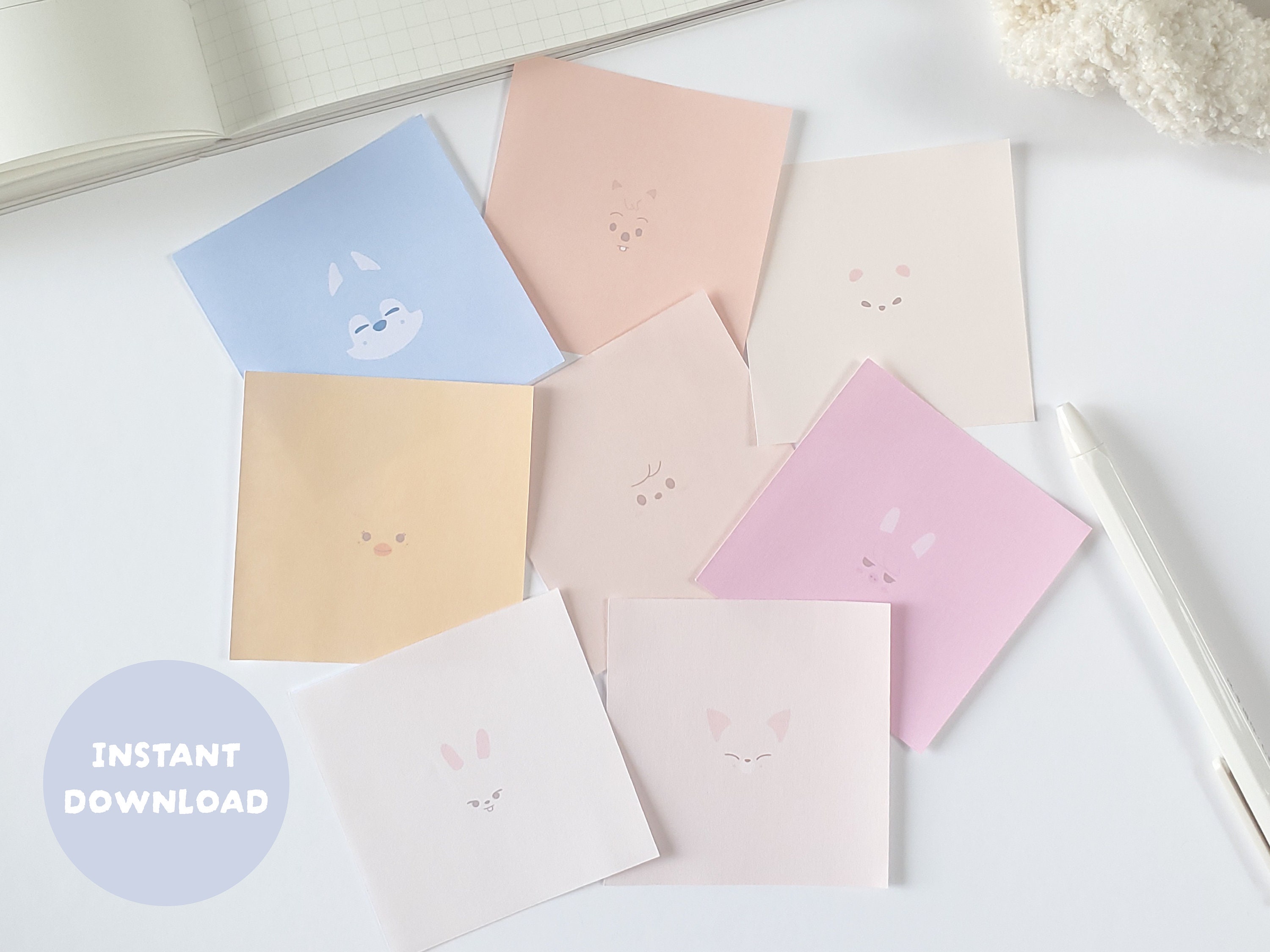 Cute Skzoo Memo Sheets Printable Stationery Stray Kids Instant Download ...