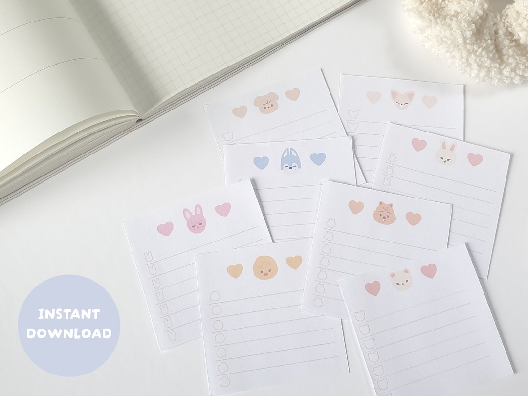Cute Skzoo Memo Sheets | Printable Stationery | Stray Kids | Instant ...
