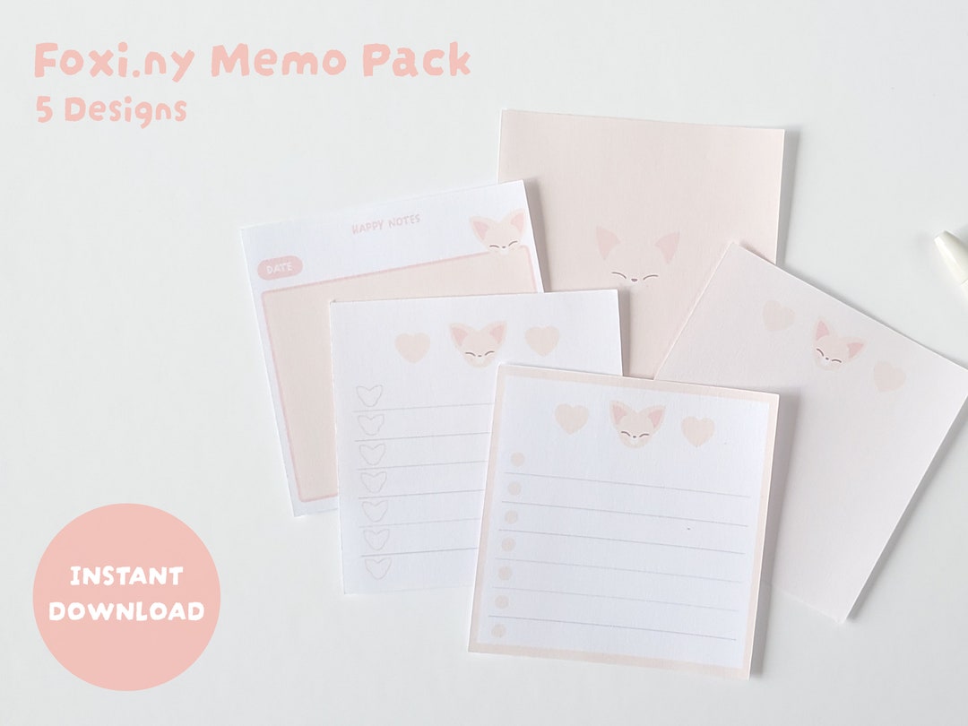 Cute Foxi.ny Memo Sheets Pack | Printable Stationery | Stray Kids ...