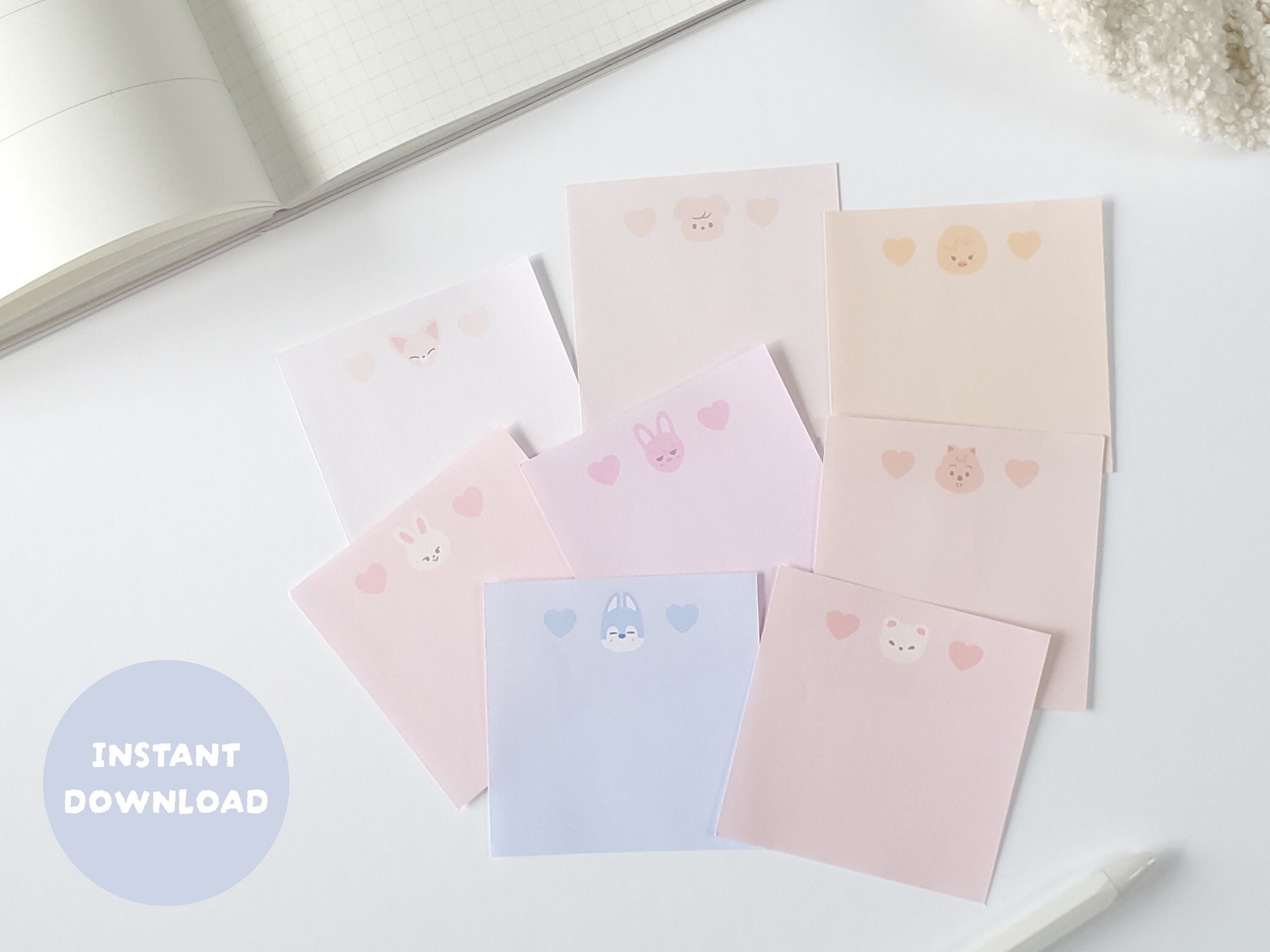 Cute Skzoo Memo Sheets Printable Stationery Stray Kids - Etsy