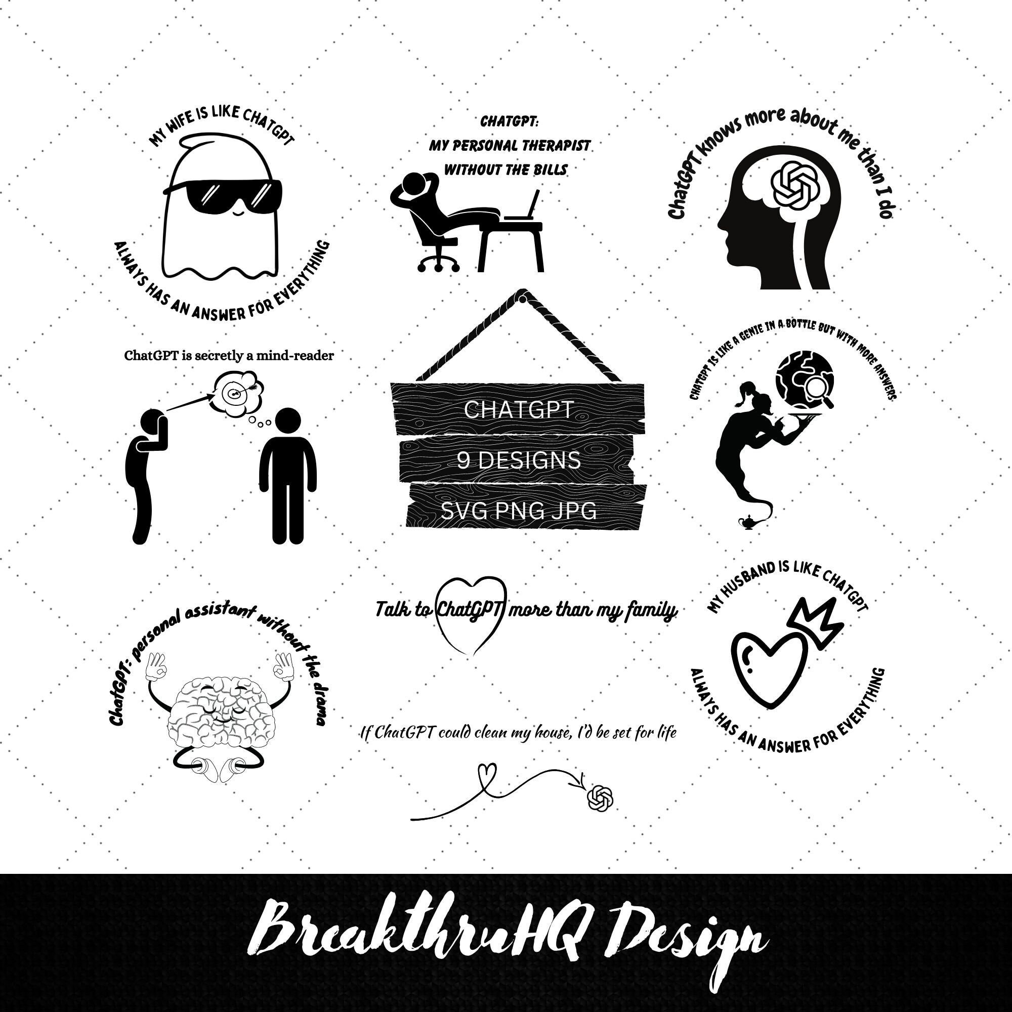 Chatgpt SVG Bundle, PNG Files, 9 Designs, AI is New Future.. - Etsy