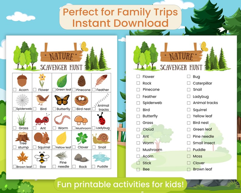 Nature Scavenger Hunt Printable | Outdoor Kids Activity, Park ...