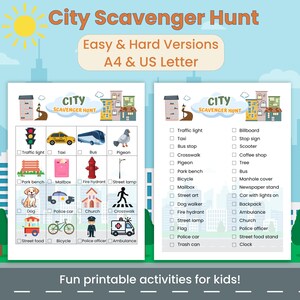 City Scavenger Hunt Printable - Easy + Hard, A4 & Letter - Fun Kids ...