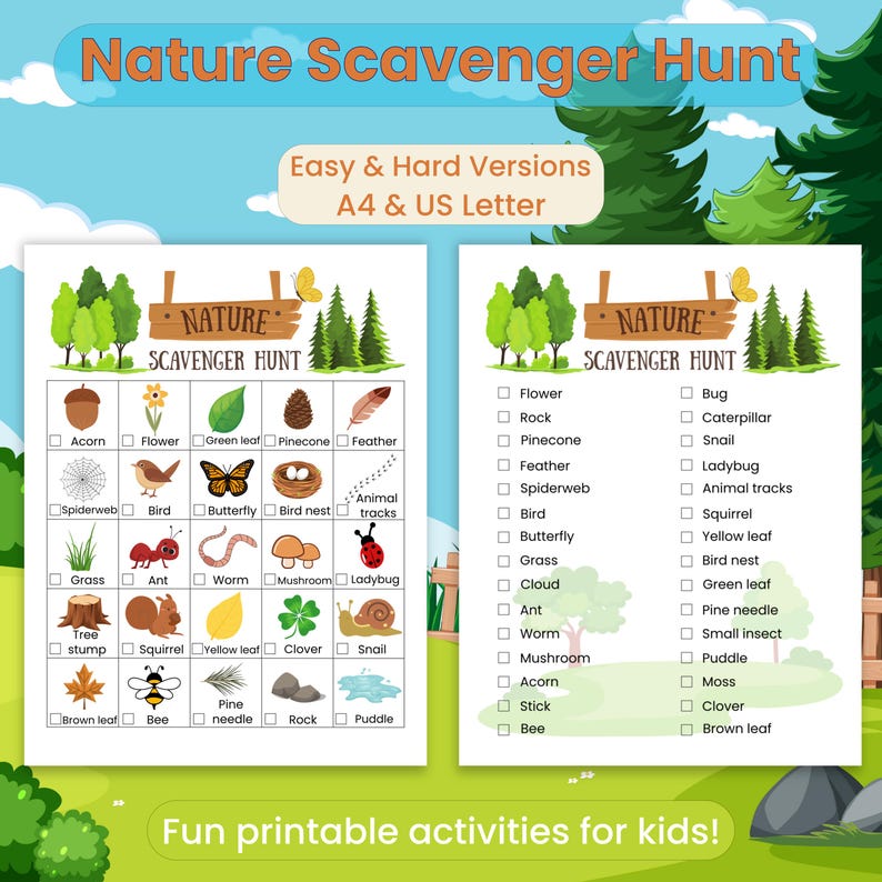 Nature Scavenger Hunt Printable | Outdoor Kids Activity, Park ...