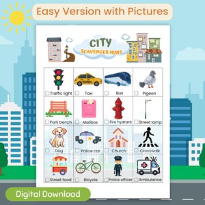 City Scavenger Hunt Printable - Easy + Hard, A4 & Letter - Fun Kids ...