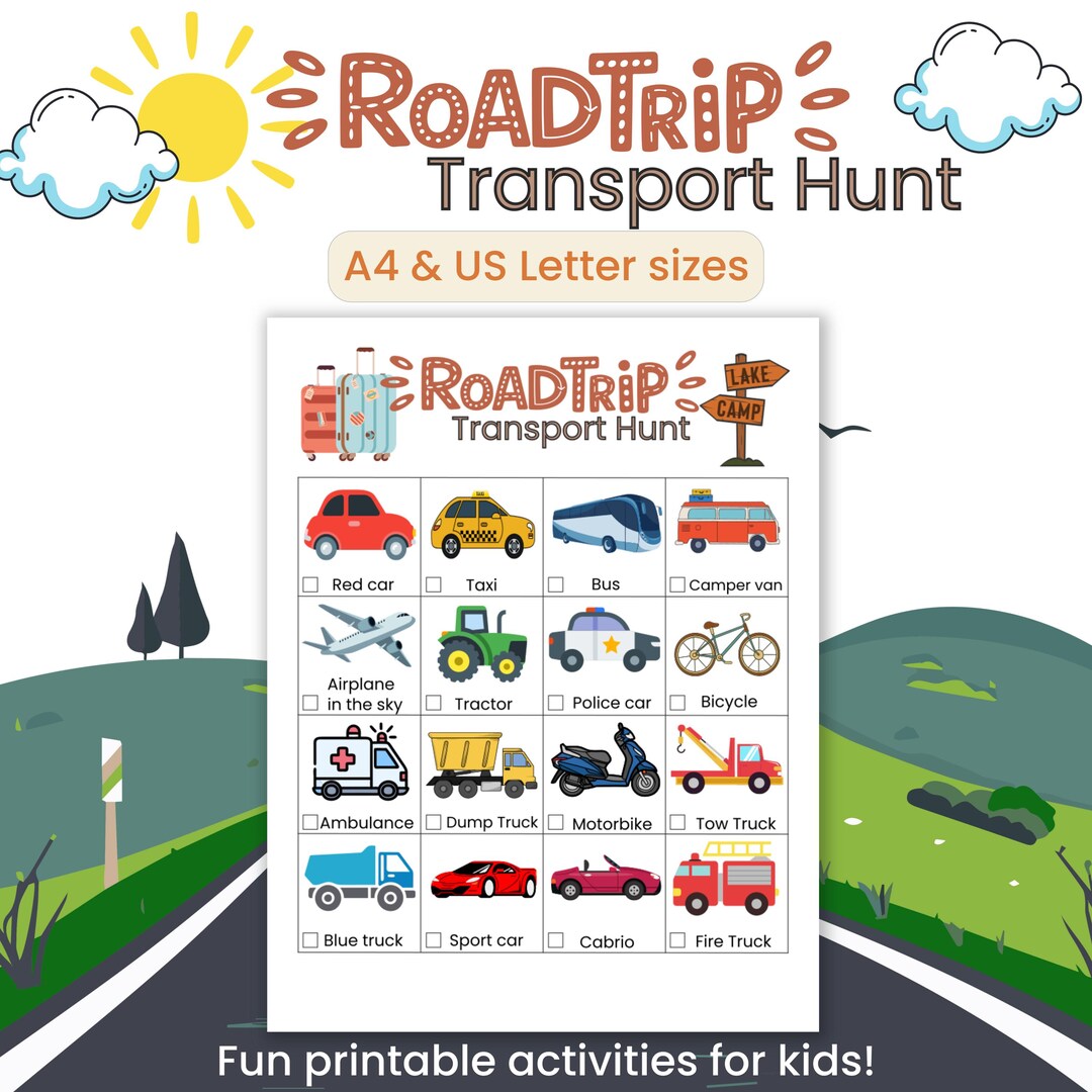 Transport Hunt Printable | Vehicle Spotting Game for Kids | A4 & US ...