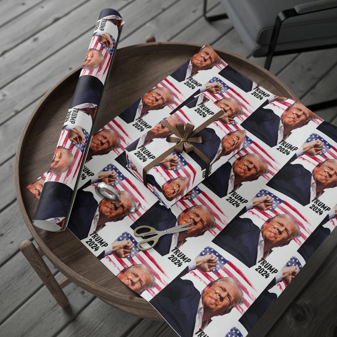 Christmas Wrapping Paper, Donald Trump 2024 Election Design Gift Wrap ...