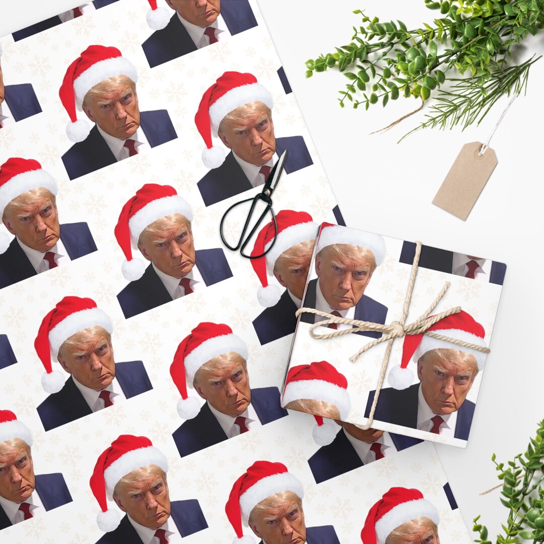 Donald Trump Christmas Wrapping Paper Satirical Holiday - Etsy