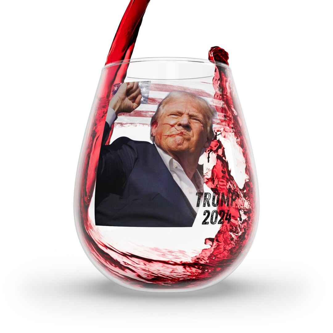 Buy Donald Trump Rally Shooting 2024 Stemless Wine Glass, 11.75oz ...