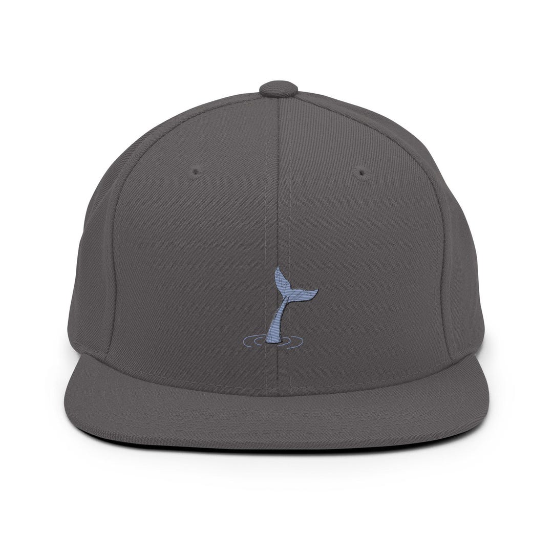 Snapback Hat With Whale Tail Embroidery – Minimal Ocean Inspired ...