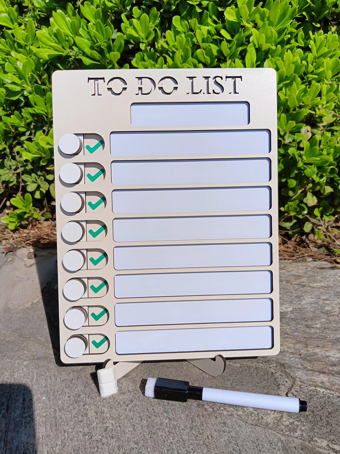 Sliding Wooden to Do List Board: Beige Chore Chart With Stand - Etsy