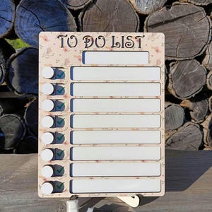 Customizable Interactive to Do List Sliding Wooden Checklist Board Back ...