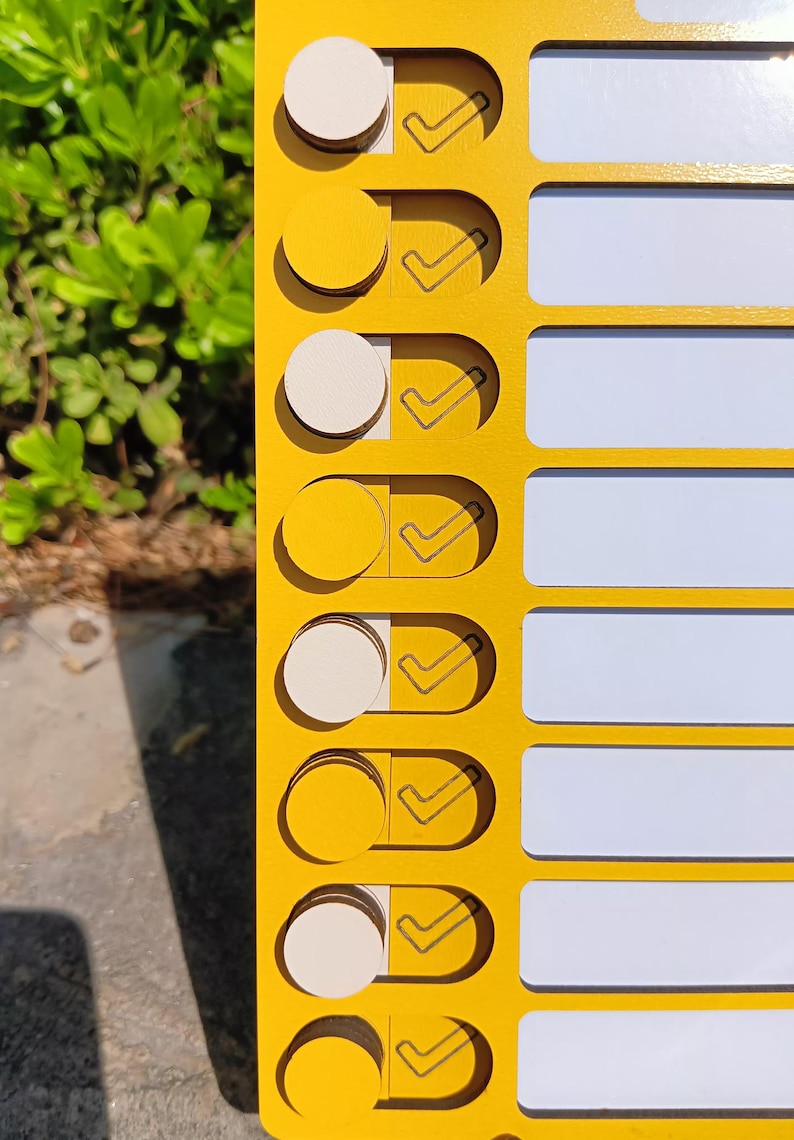 Sliding Wooden Checklist Board Handmade to Do List Customizable Natural ...