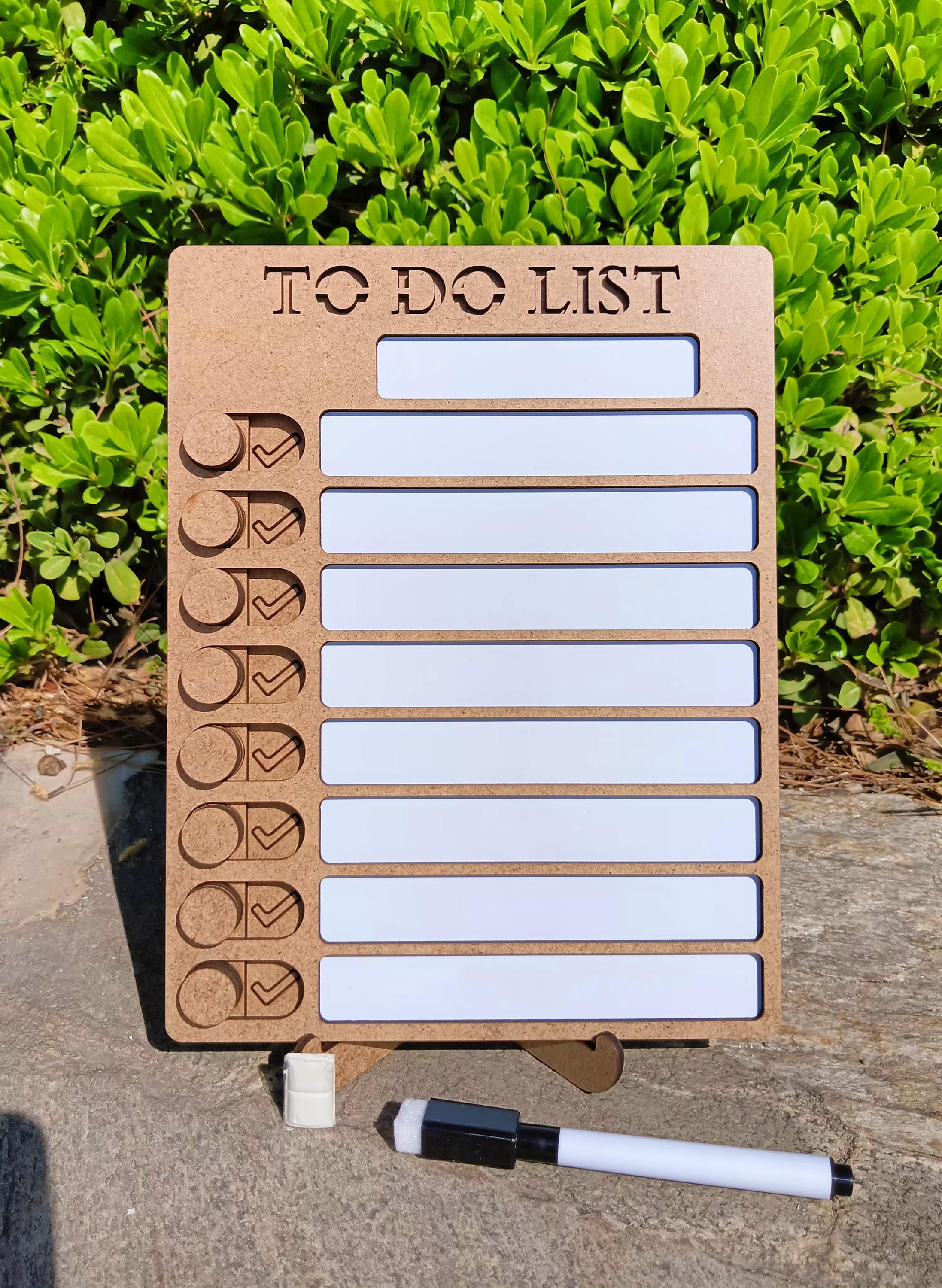 Sliding Wooden Checklist Board - Customizable Natural Gift for ...