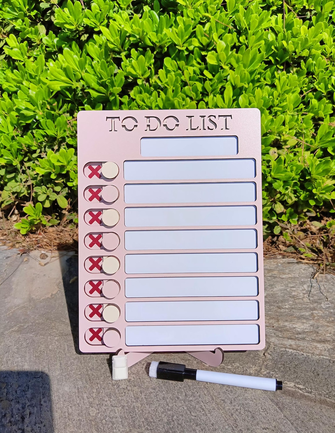 Sliding Wooden Checklist Board Pink to Do List Customizable Natural ...