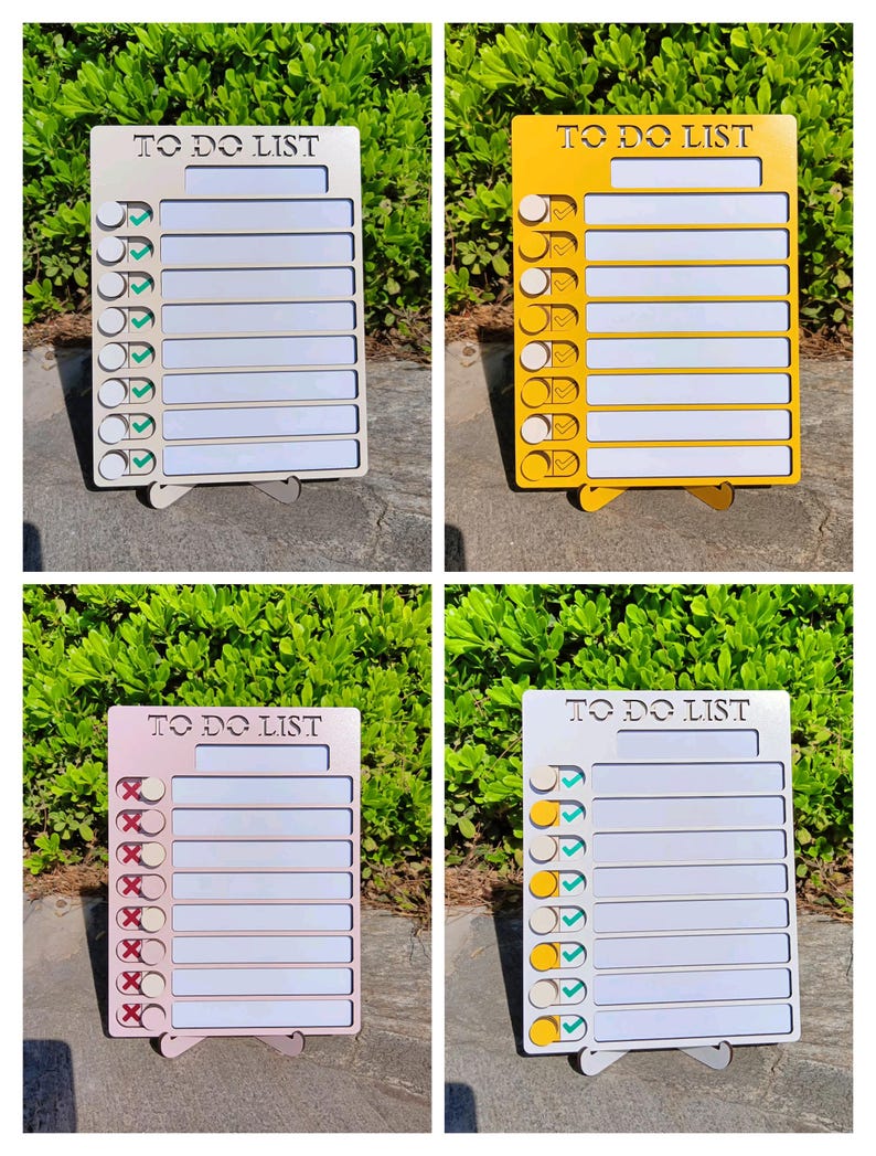Personalized Wooden to Do List Board: Sliding Checklist, Habit Tracker ...