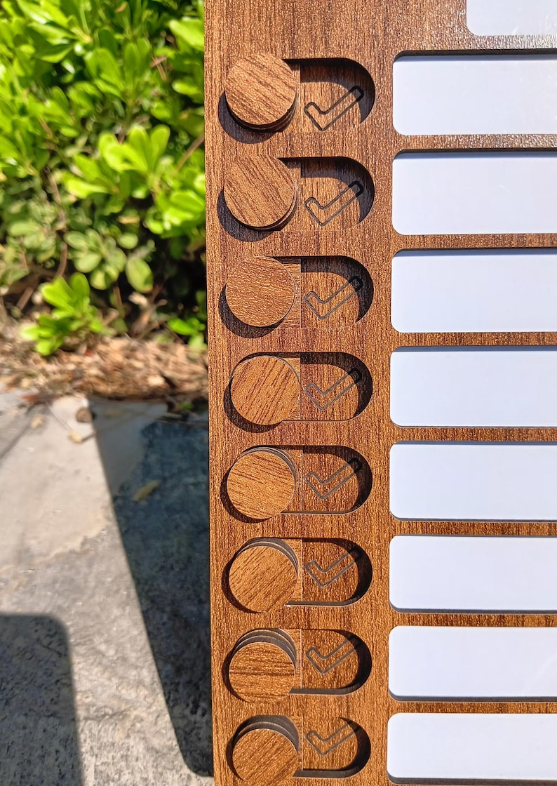 Sliding Wooden Checklist Board - Handmade Wood to Do List ...