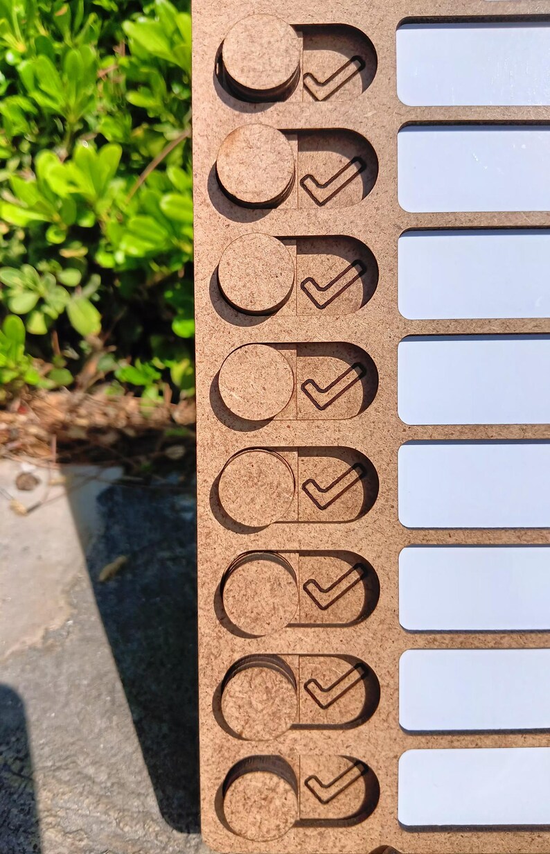 Sliding Wooden Checklist Board - Customizable Natural Gift for ...