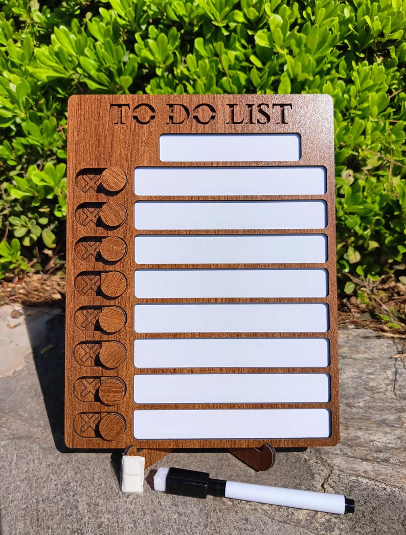 Personalized Wooden to Do List Board: Sliding Checklist, Habit Tracker ...