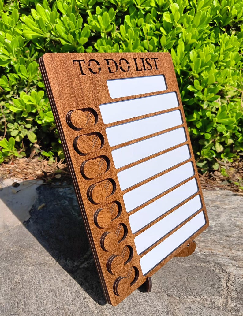 Sliding Wooden Checklist Board - Handmade Wood to Do List ...