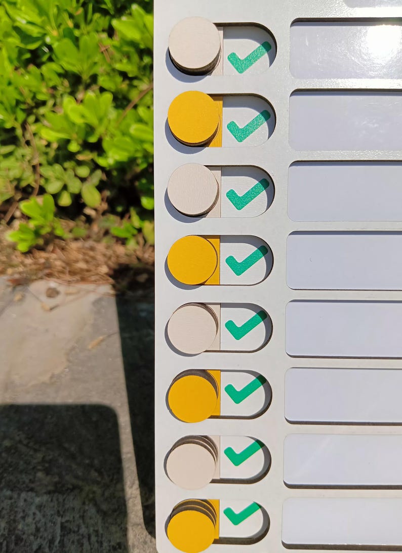 Sliding Wooden Checklist Board - Colorful to Do List - Customizable ...
