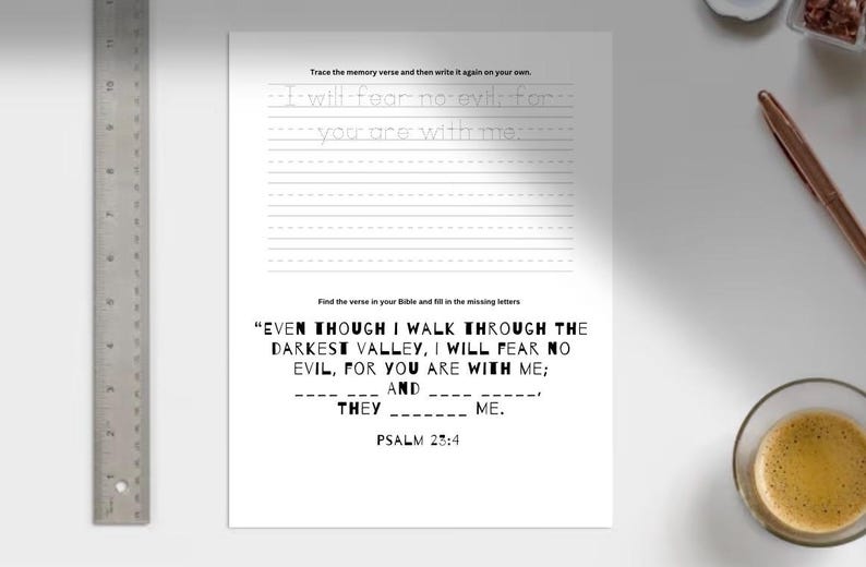 Bible Memory Verse Worksheets - Etsy