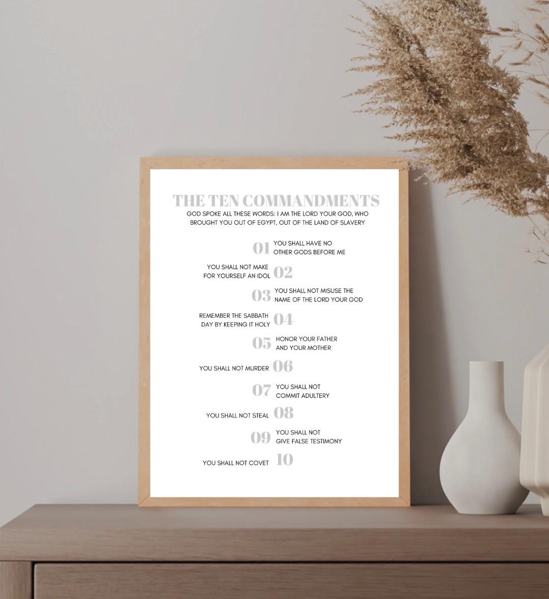 The Ten Commandments Printable - Etsy
