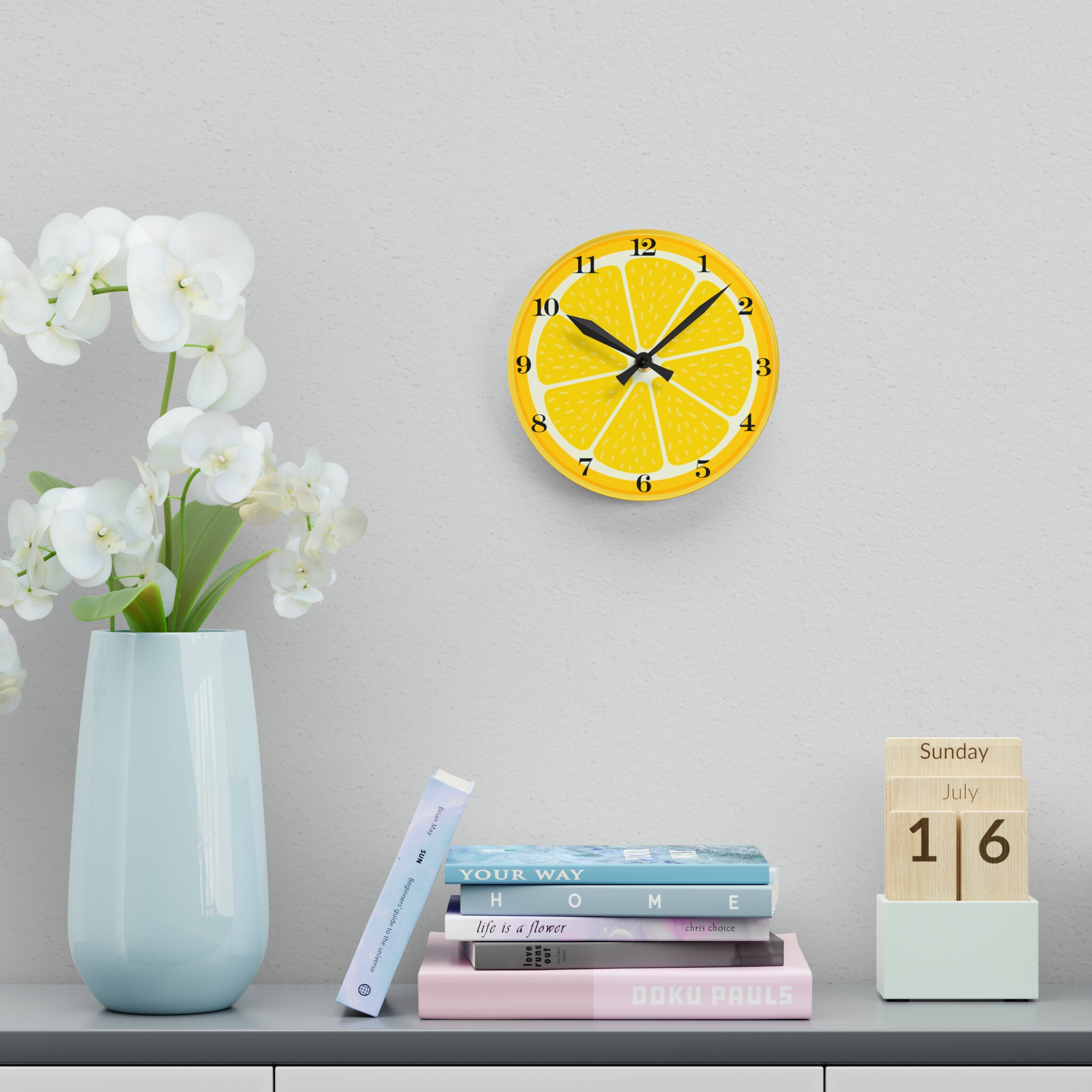 Lemon Wall Clock, Kitchen Wall Clock - Etsy