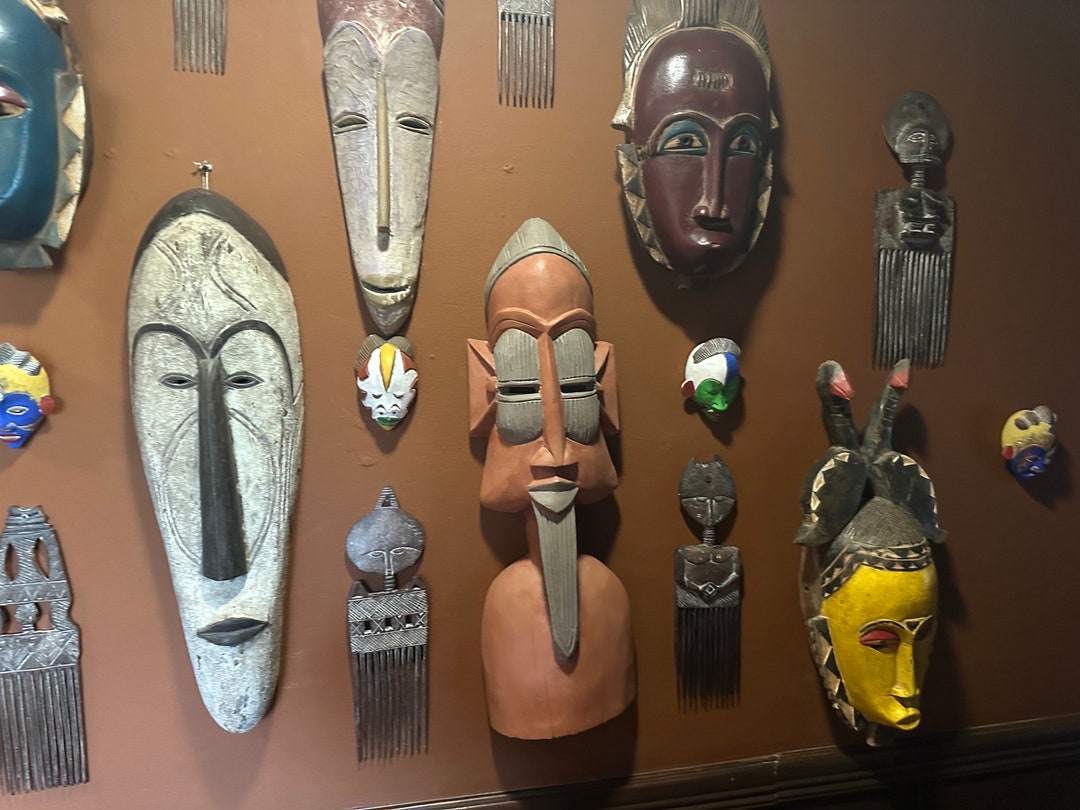 Hand Carved Sese Wood African Mask: Ghanaian Adinkra Wall Decor - Etsy