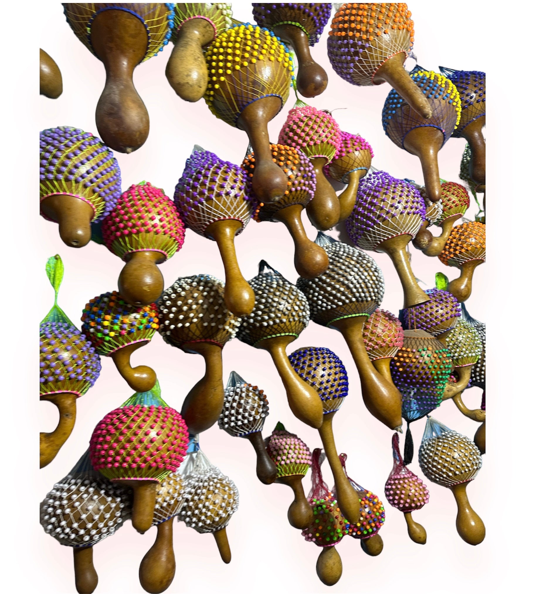 Large Musical Gourd Shaker 8/17inches, Natural Calabash Shekere West ...