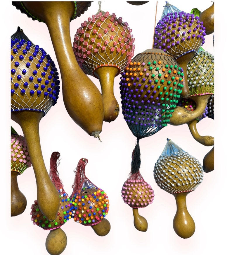 Large Musical Gourd Shaker 8/17inches, Natural Calabash Shekere West ...