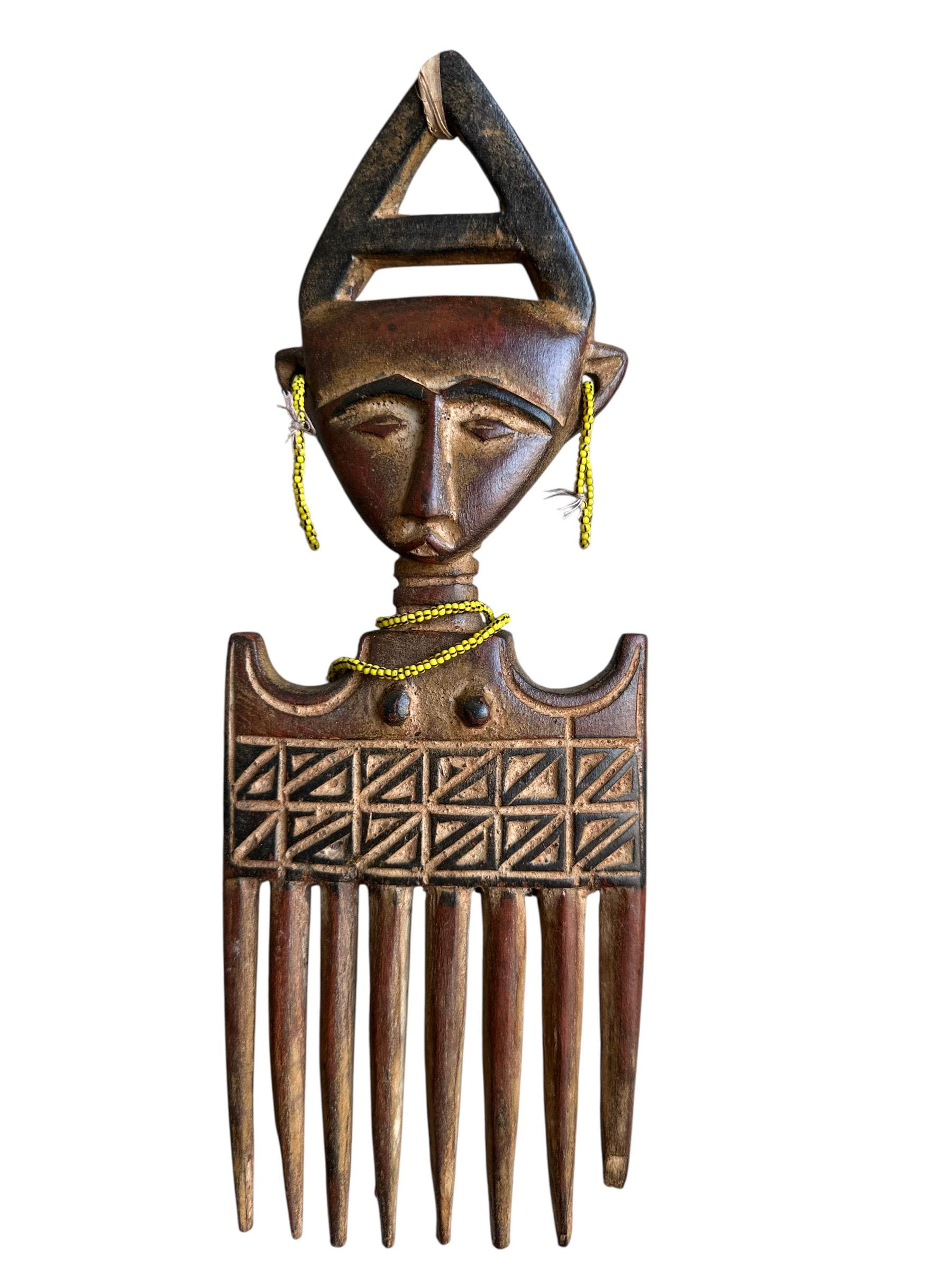 Authentic Ashanti Comb From Ghana - Decorative Ethnic Hair Pick & Wall ...
