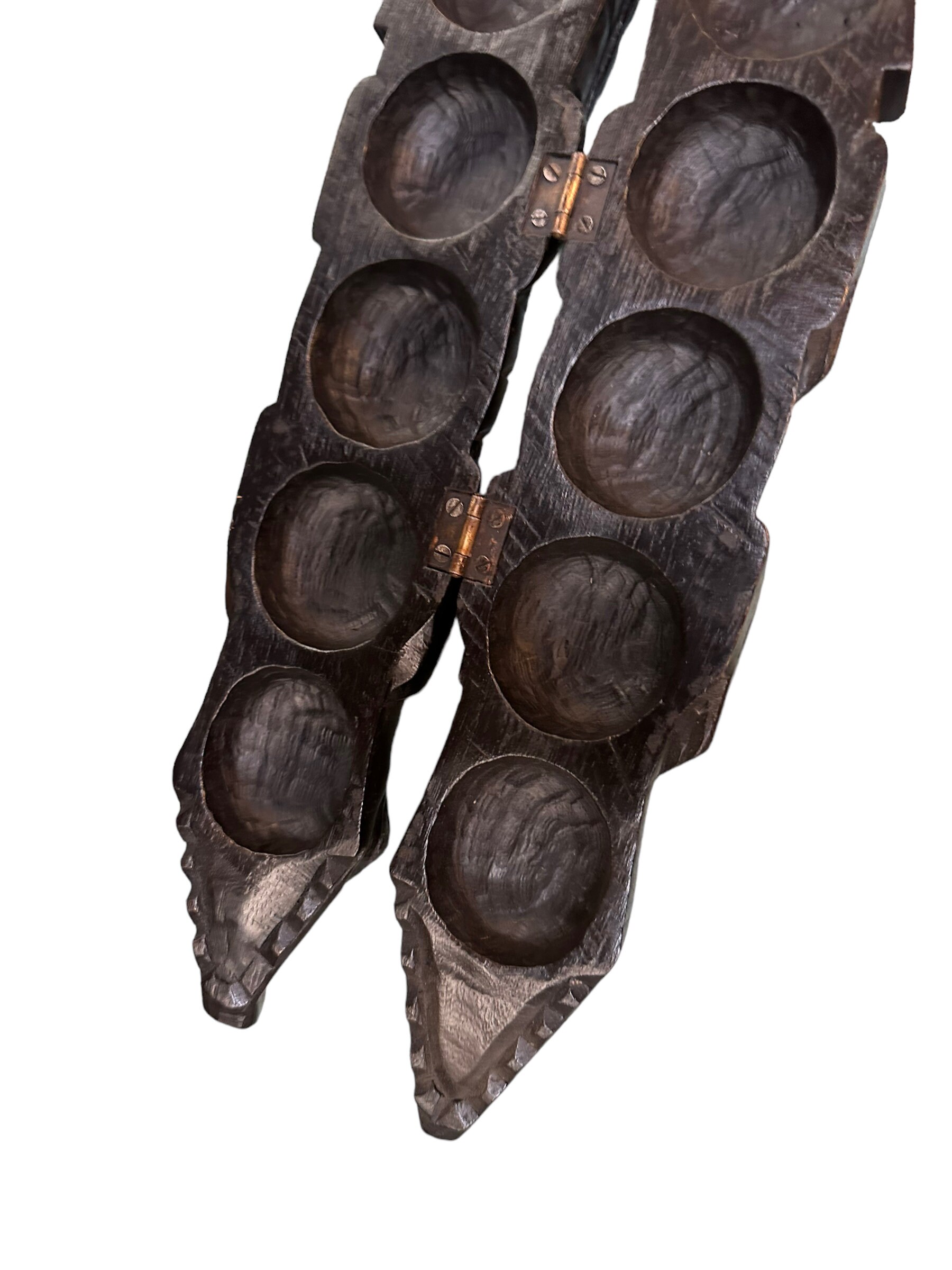 Antique Mancala Crocodile Board Game, African Carved Wooden Foldable ...