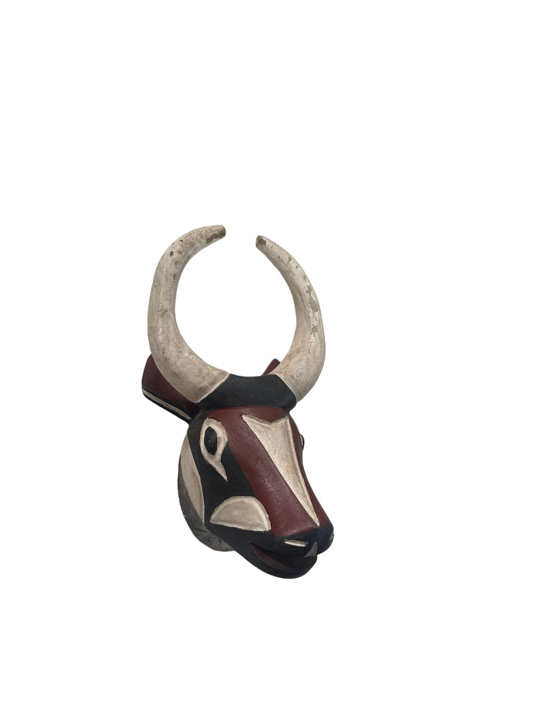 African Tribal Bush Cow Mask, Wooden Wall Hanging Home Decor ...