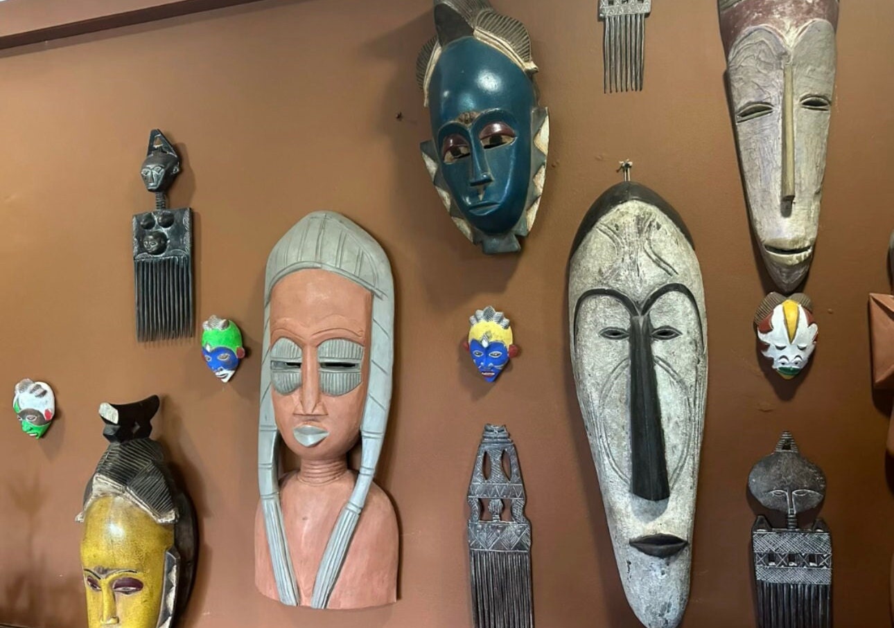 Hand Carved Sese Wood African Mask: Ghanaian Adinkra Wall Decor - Etsy