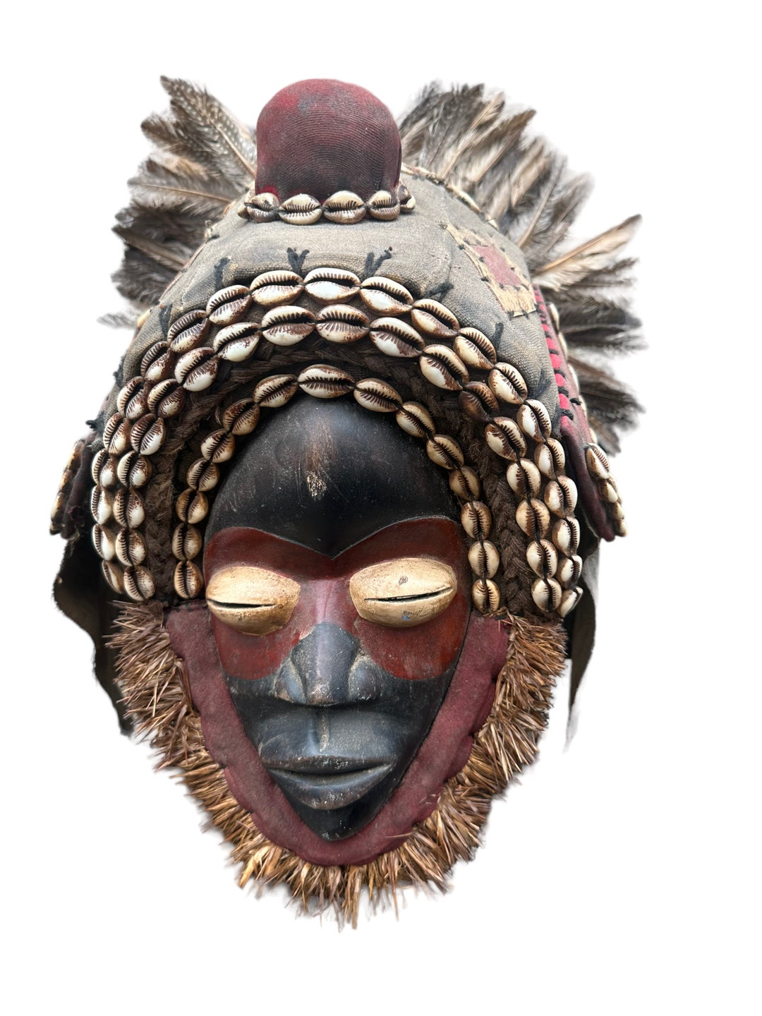 Vintage Dan Mask: Authentic African Tribal Art With Cowrie Shells - Etsy