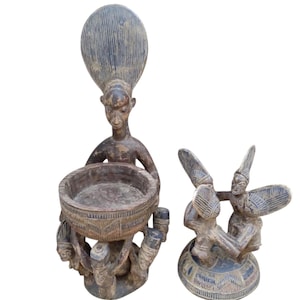 Antique Sculpture Divination Pot, African Idols-yoruba Ifa Sacrificial ...
